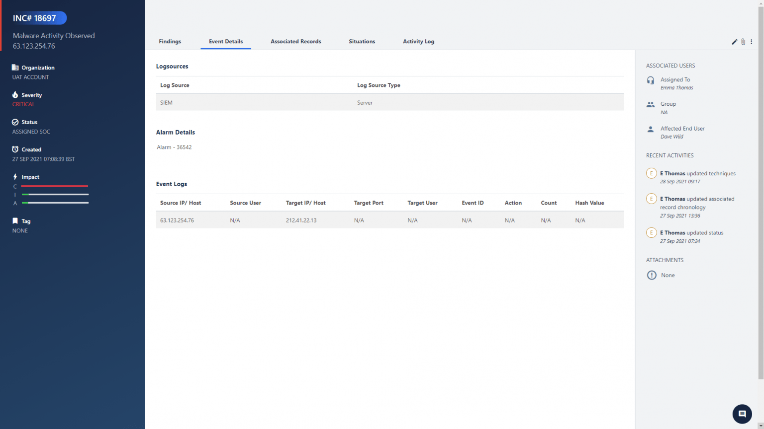 What, When, Where, Who, How and Why Behind Security Incidents