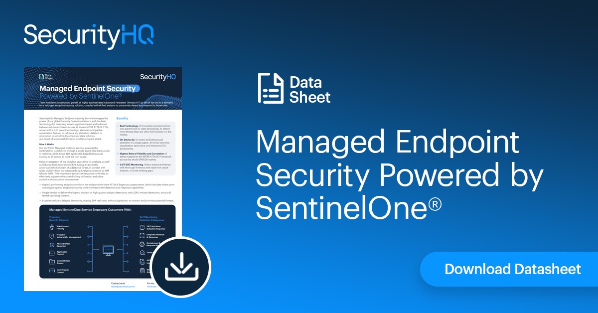 Managed Endpoint Security Powered by SentinelOne Datasheet
