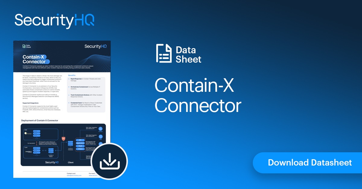 Contain-X Connector Datasheet | SecurityHQ