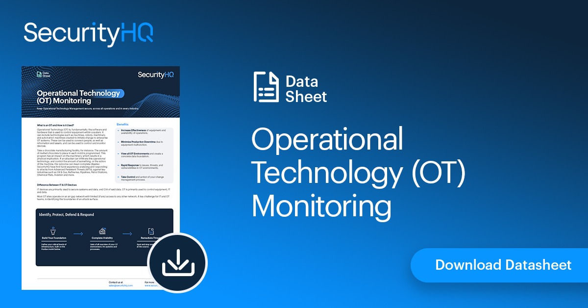 Operational Technology (OT) Monitoring Datasheet | SecurityHQ